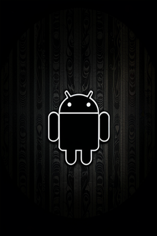 Stylized Android Logo on a Dark, Textured Background with Subtle Patterns