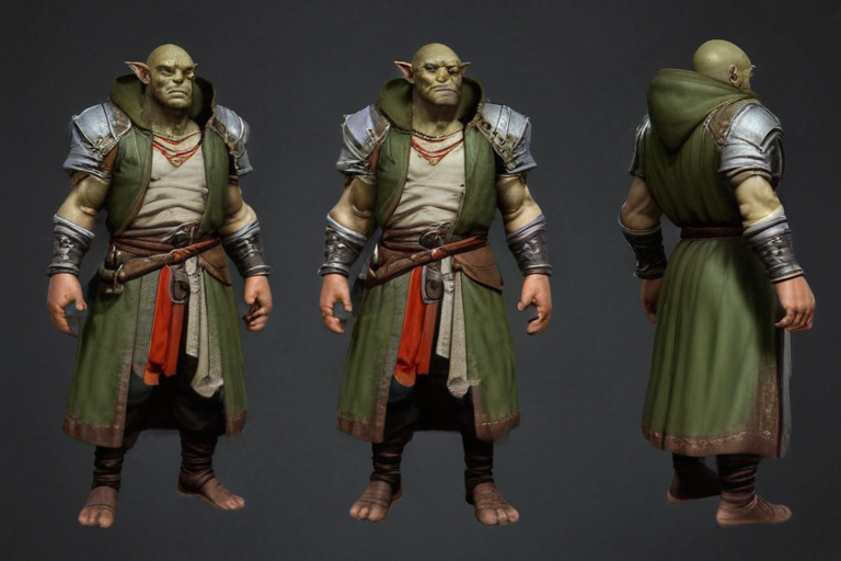 Cleric half-orc, robes
