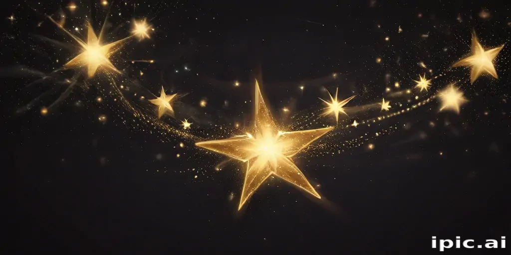 Magical Night Sky Filled with Glowing Stars and Sparkling Light Trails