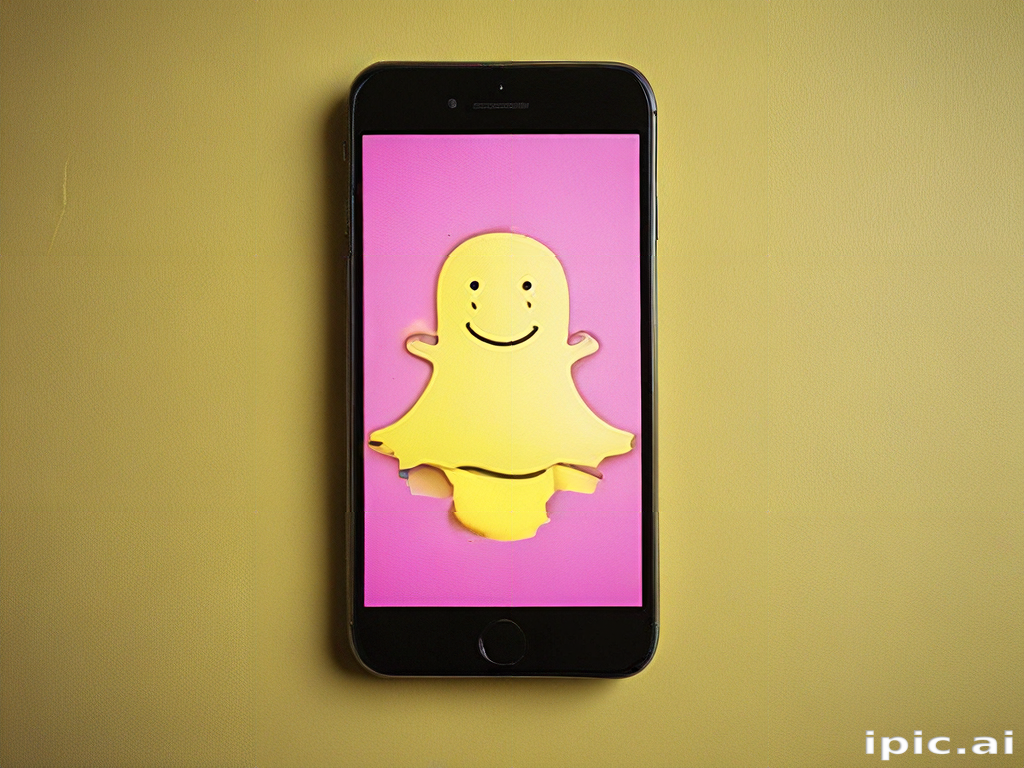 Vibrant Yellow Ghost Icon on Smartphone Display Against Pink Background