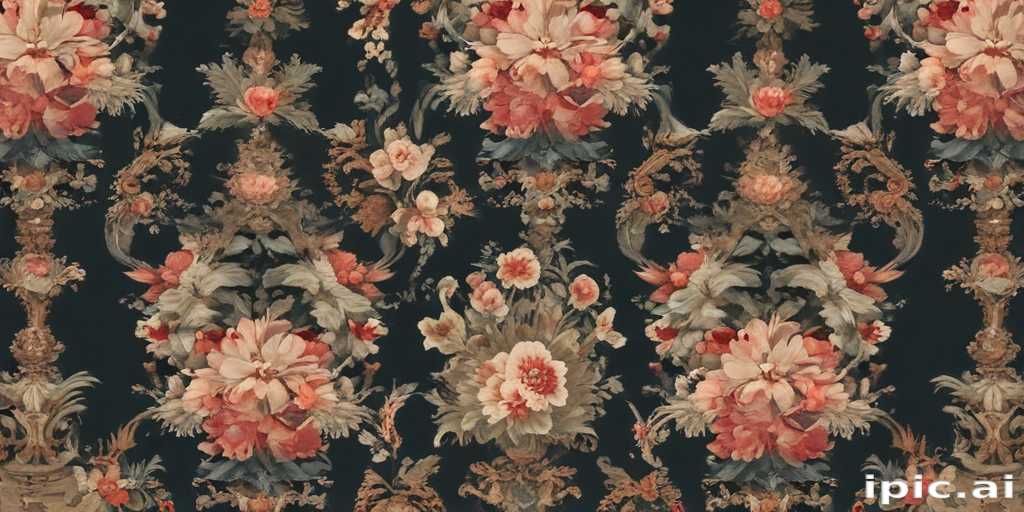 Elegant Floral Pattern with Rich Colors and Intricate Design Elements