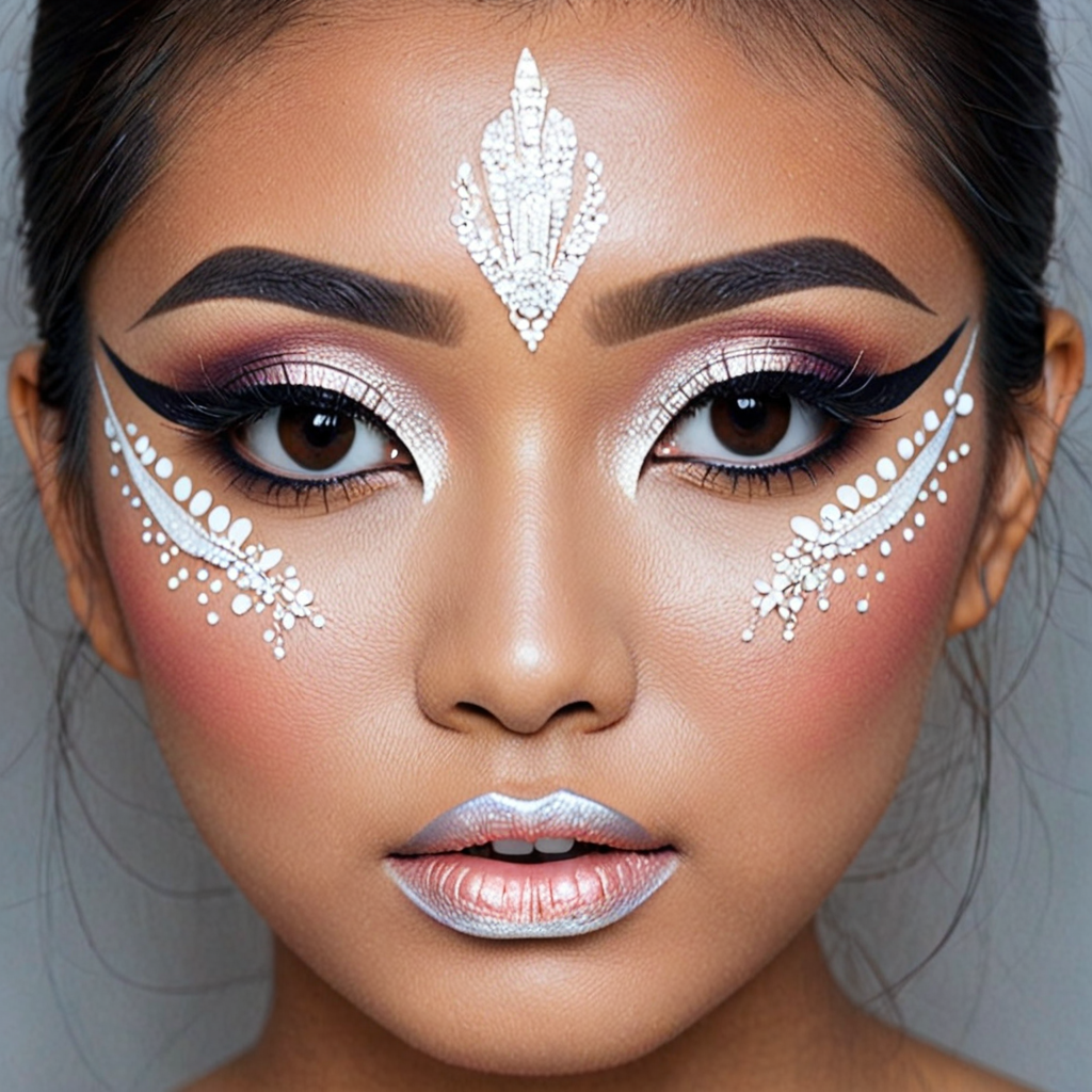 White waterline asian makeup