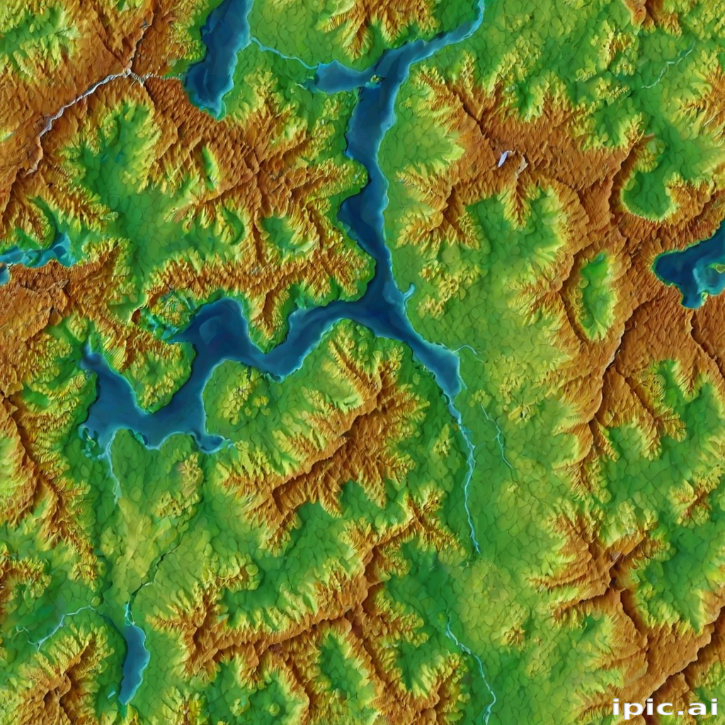 Stunning Aerial View of Colorful Terrain with Rivers and Mountains