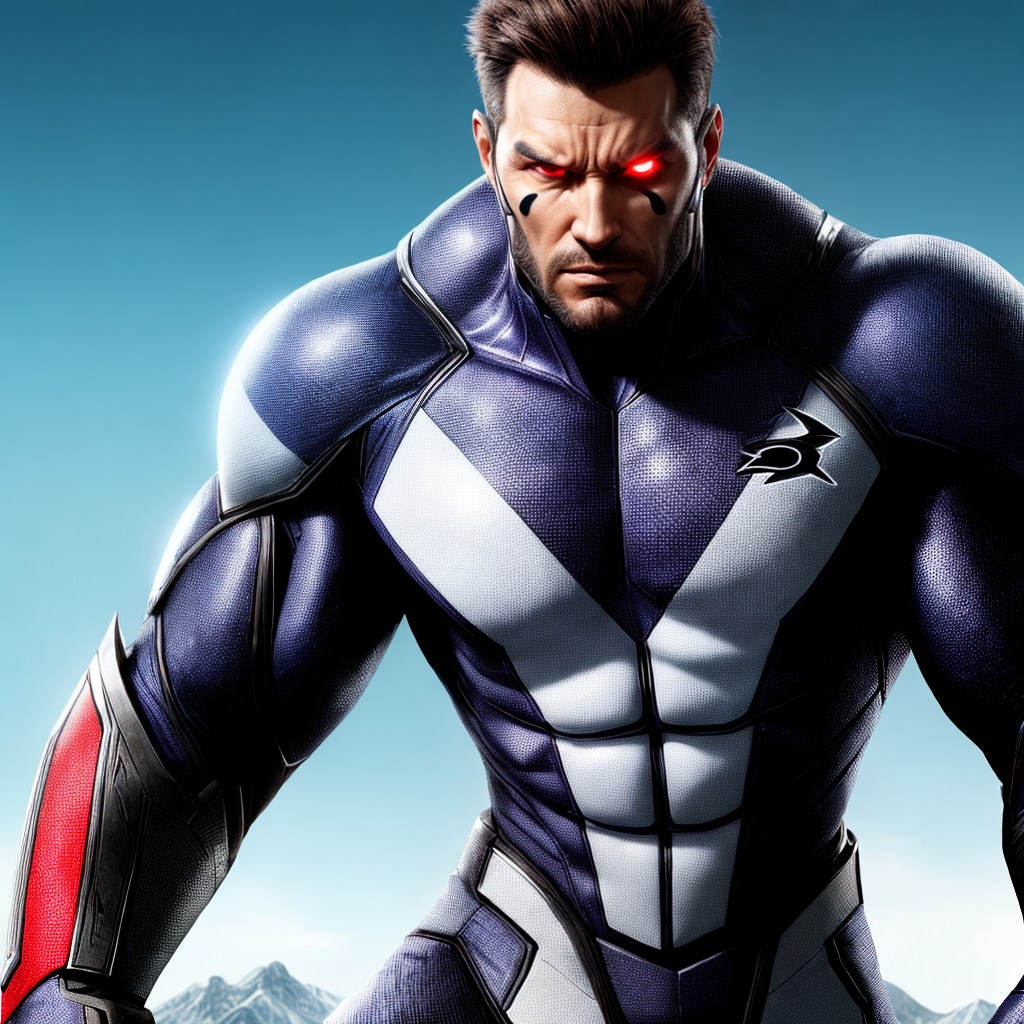 Make a villain with a white outfit with black spots. he is a strong ...