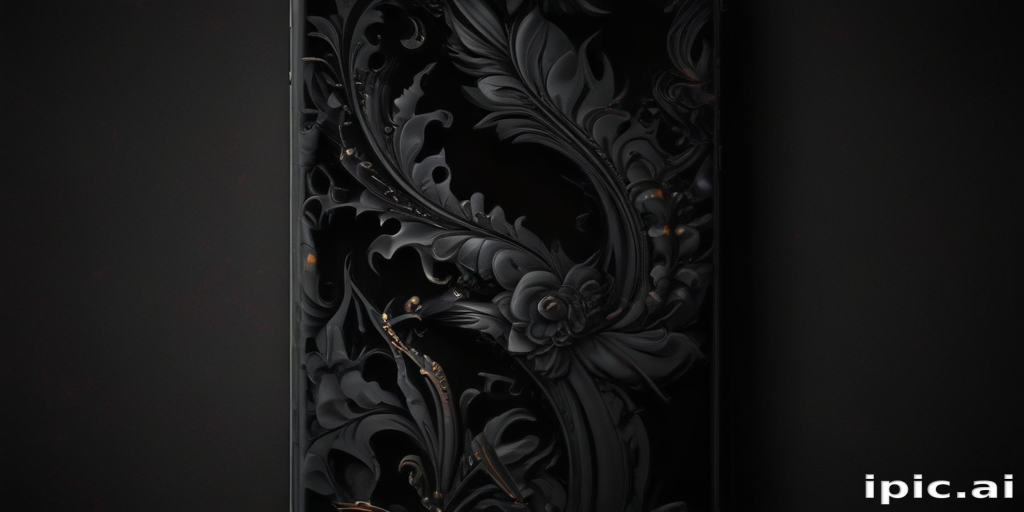 Intricate Black Floral Design with Elegant Swirls and Textures in Dark ...