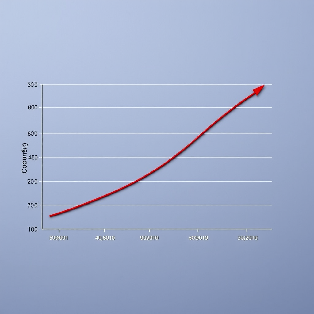 Create a high-resolution graphic of a growth curve with a steep initial ...