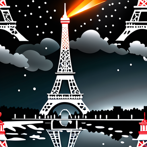 Paris destroyed Eiffel Tower Dark Sky