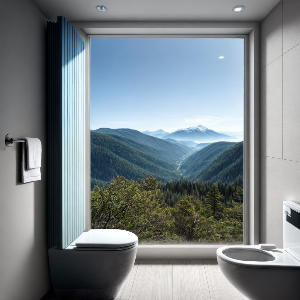 a toilet in a gorgeus room and that has a great view of a magnificent ...