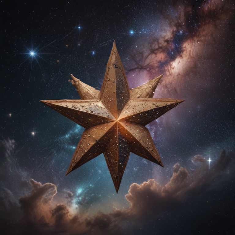 Shining Celestial Star Illuminating the Vastness of the Cosmic Universe