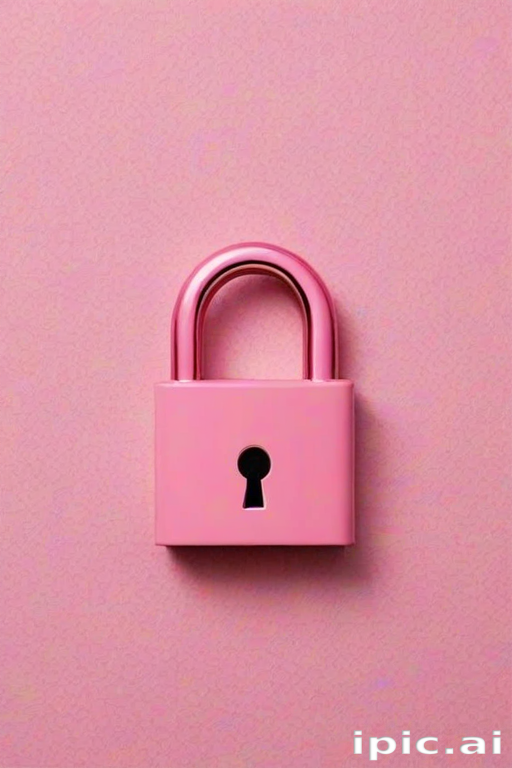 Stylish Pink Padlock on a Soft Pink Background for Modern Aesthetics