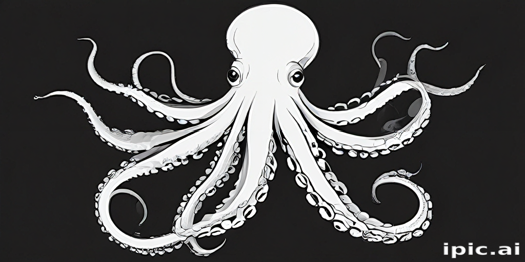 Intricate and Elegant Illustration of an Octopus in Monochrome Design