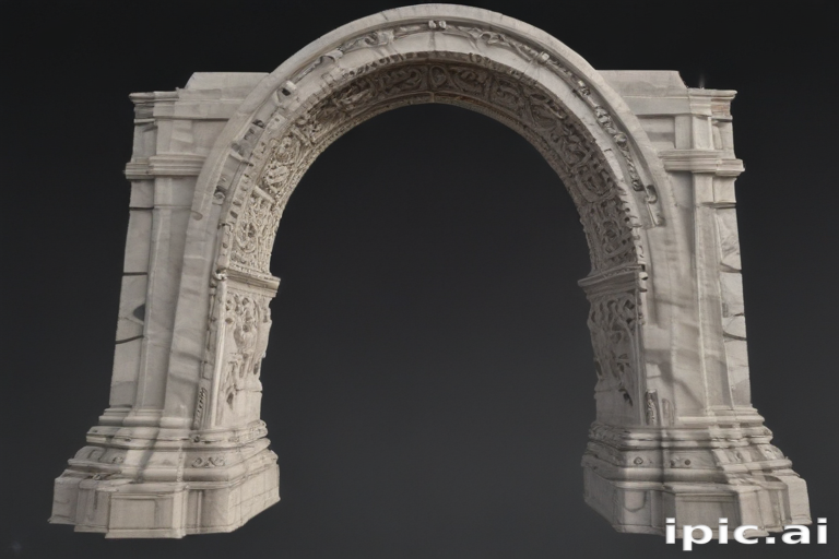 Intricately Carved Marble Archway with Detailed Sculptures and Elegant ...