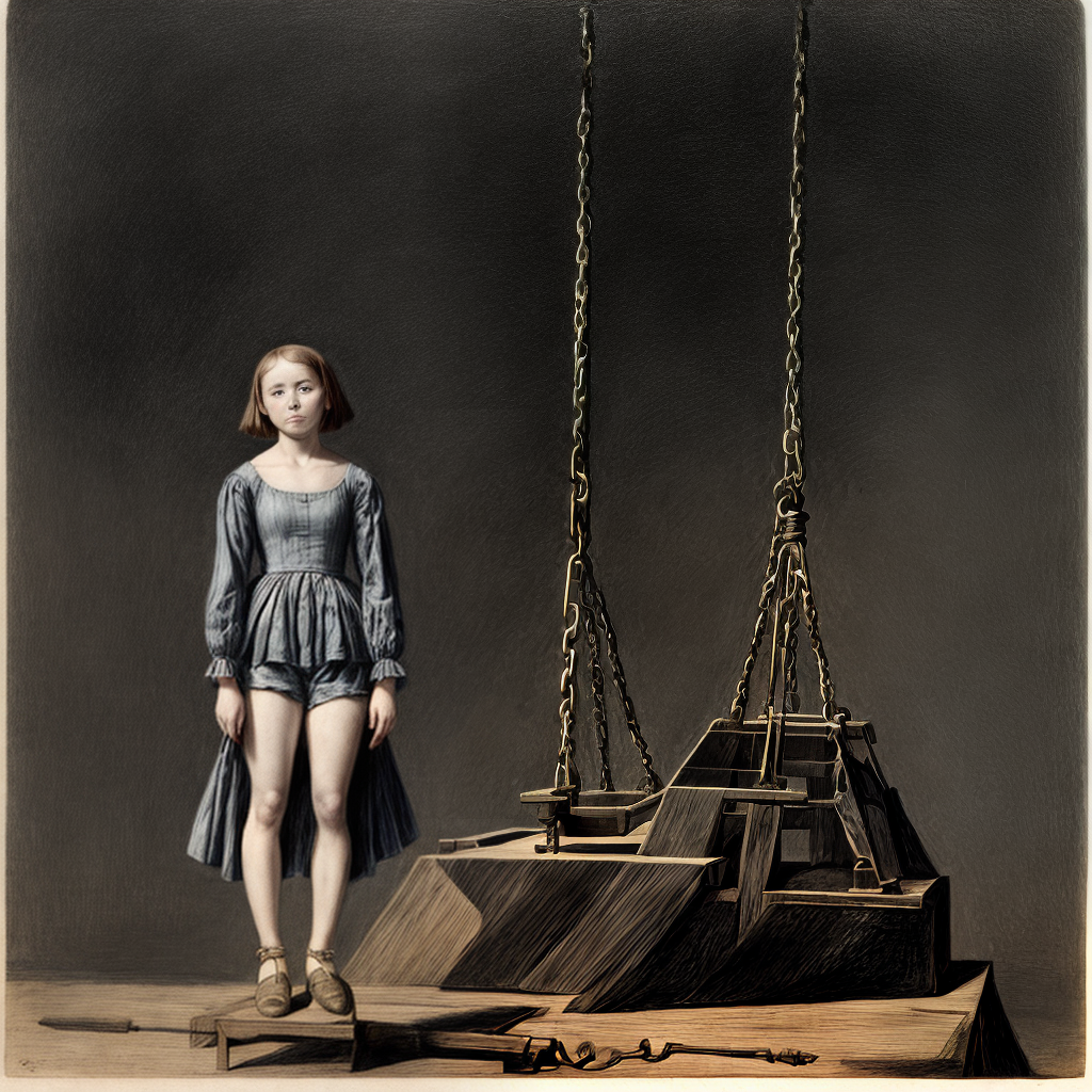 Modern Girl on the gallows awaiting execution