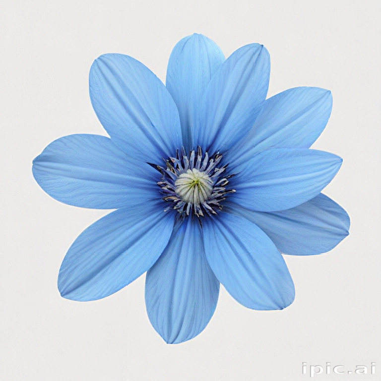 A Beautiful Blue Flower with Delicate Petals and Intricate Center Detail