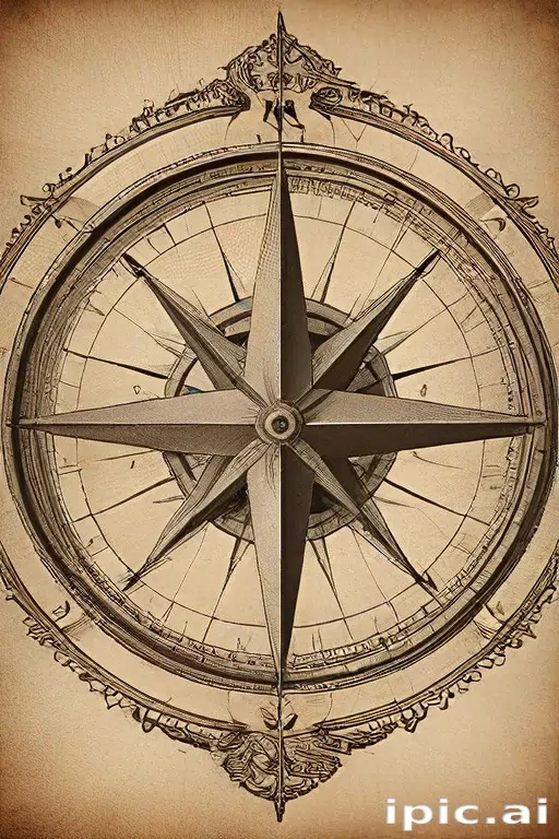 Intricate Vintage Compass Design Symbolizing Exploration and Direction ...