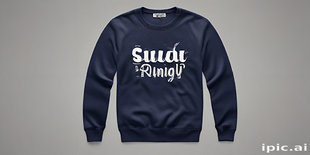 Stylish Navy Sweatshirt Featuring Unique Typography Design for Casual Wear