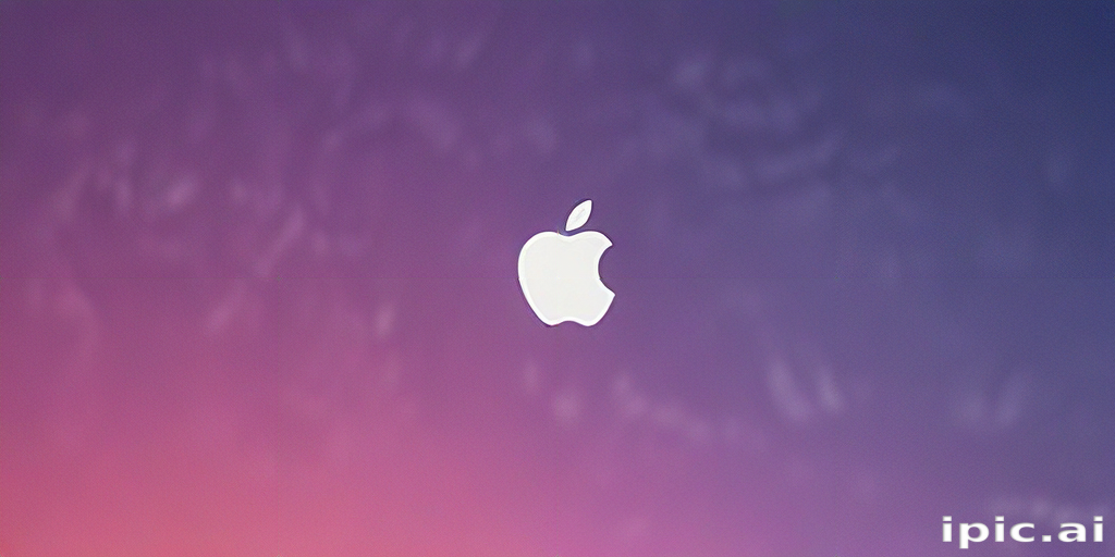 Apple Logo Against a Gradient Background in Soft Purple and Pink Tones