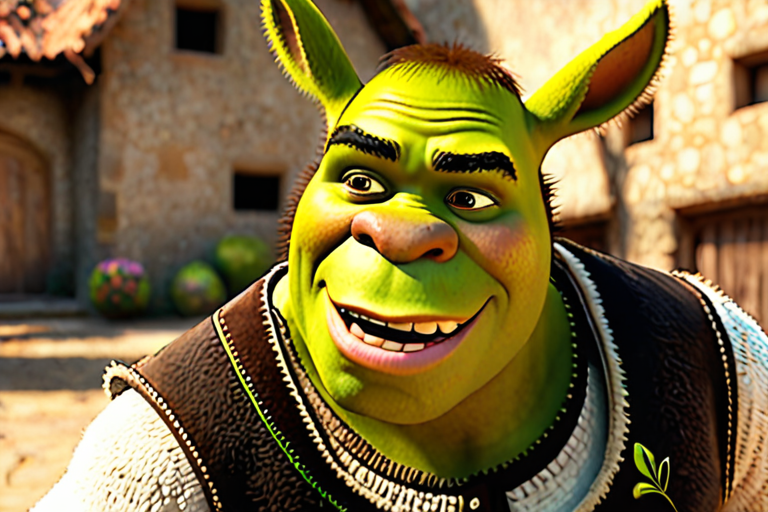 Shrek throwing donkey