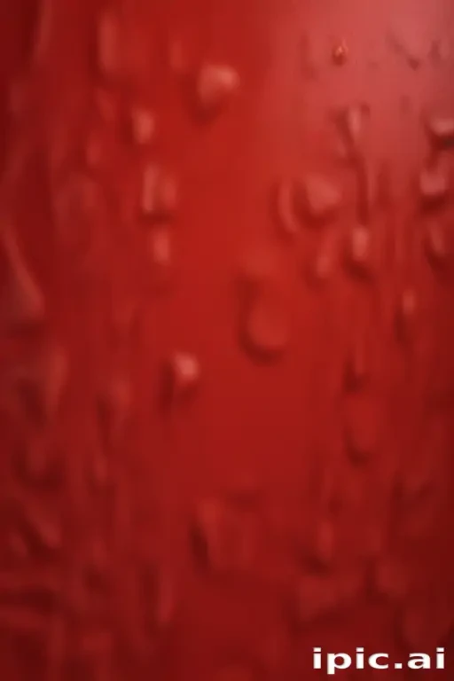 Close-Up of a Red Surface with Water Droplets and Texture Details