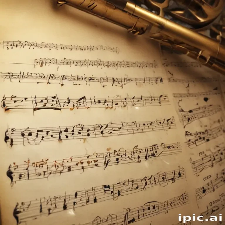 Intricate Sheet Music Displaying Melodic Notes for Musical Composition