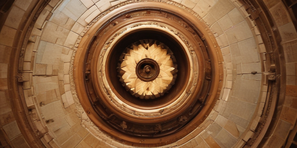 Intricate Spiral Design of an Architectural Dome from a Unique Perspective