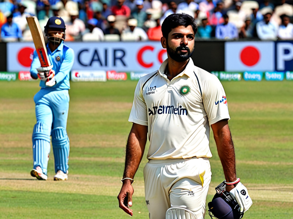 A cricketer with name madhwan written on his jersey