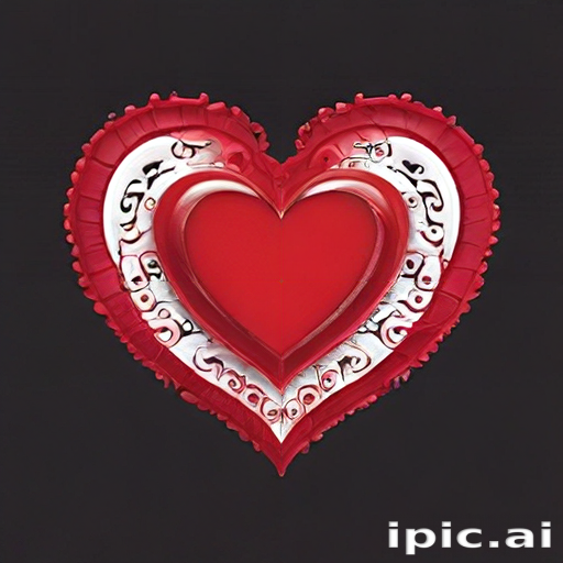 Beautifully Crafted Heart Design with Intricate Patterns and Vibrant Colors