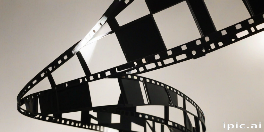 Artistic Representation of a Twisted Film Strip Against a Soft Background
