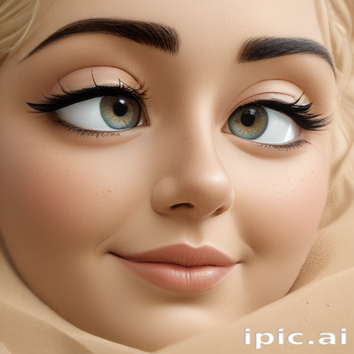 Whimsical Portrait of a Character with Captivating Eyes and Soft Features