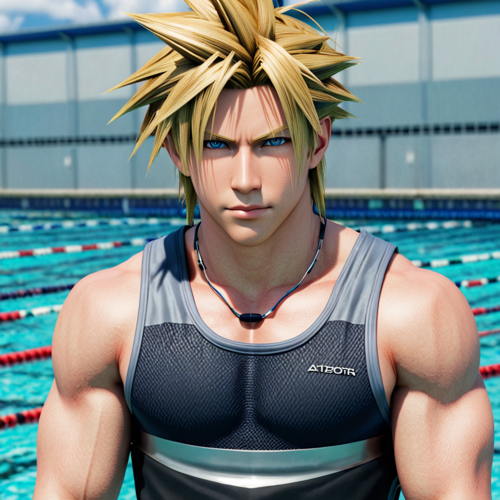 cloud strife, swimmer
