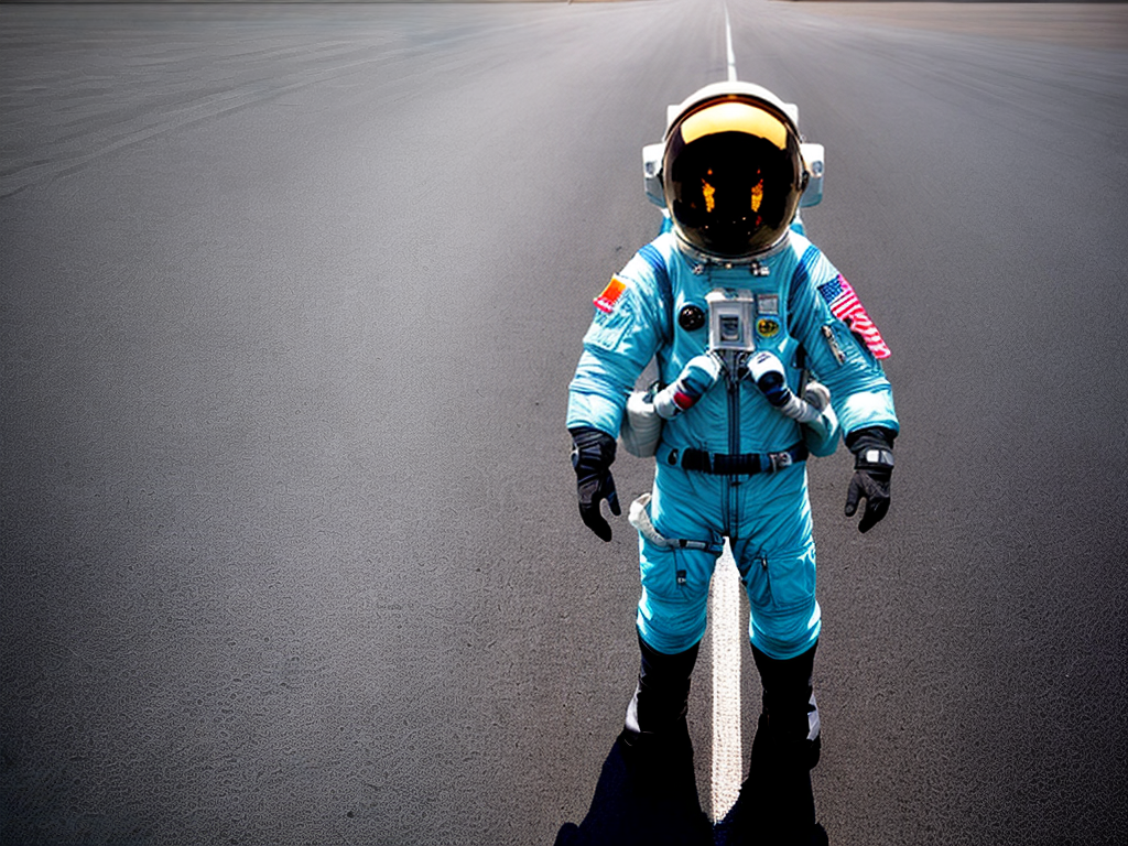 HD astronaut with his hand on his belt, standing on the moon