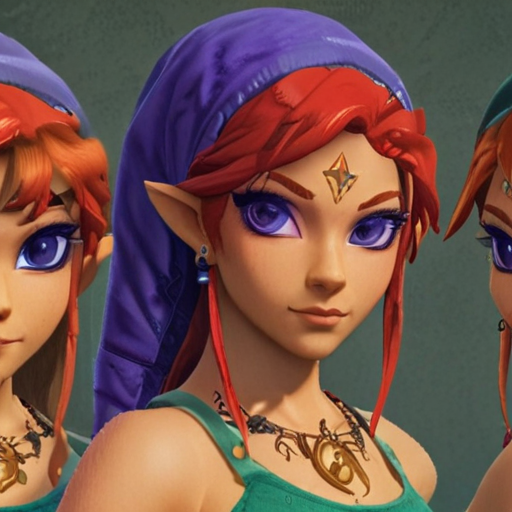 Legend of Zelda: a gerudo with purple eyes, lightly tanned skin, and ...