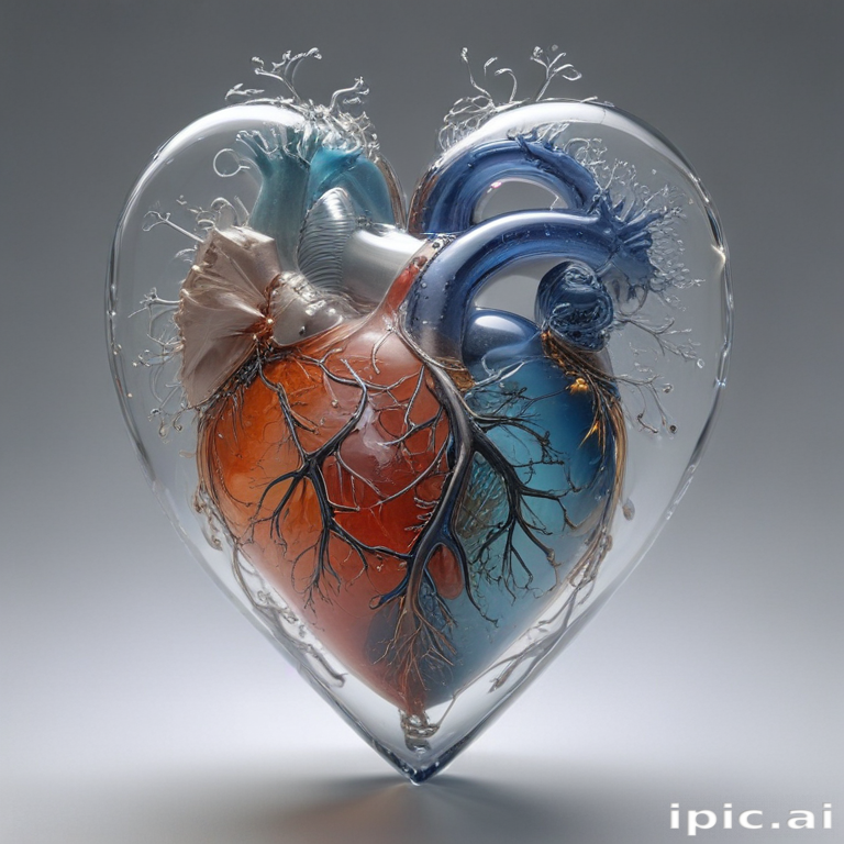 Intricate Glass Sculpture of a Heart Symbolizing Life and Emotion