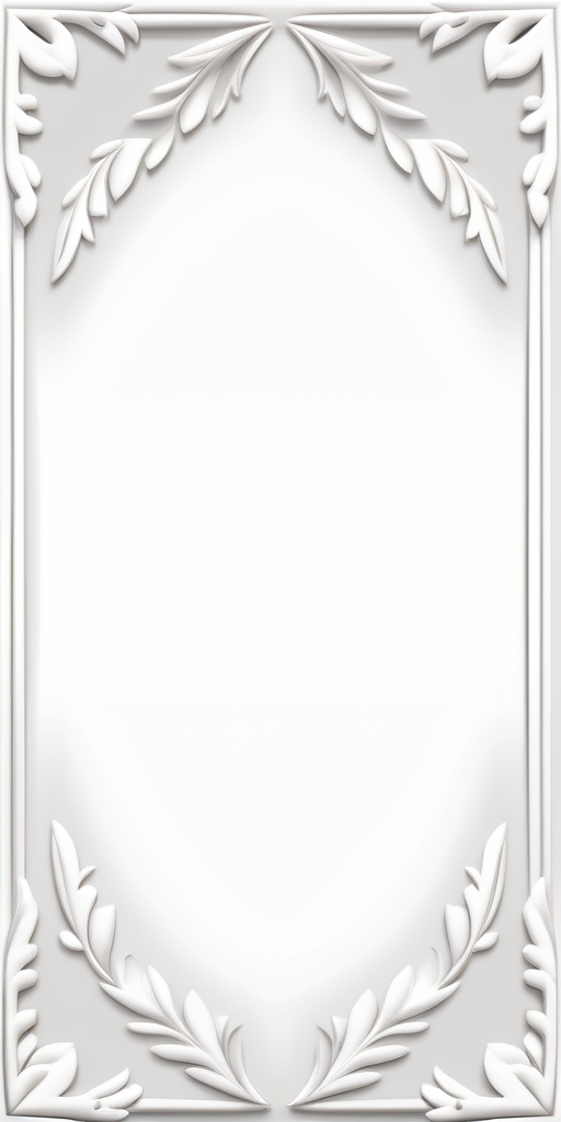 Elegant White Decorative Frame with Intricate Leaf Designs for Art Display