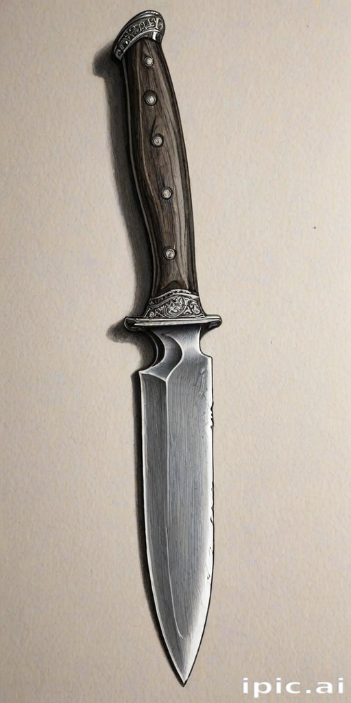 Intricately Designed Knife with Elegant Handle and Polished Blade Detail