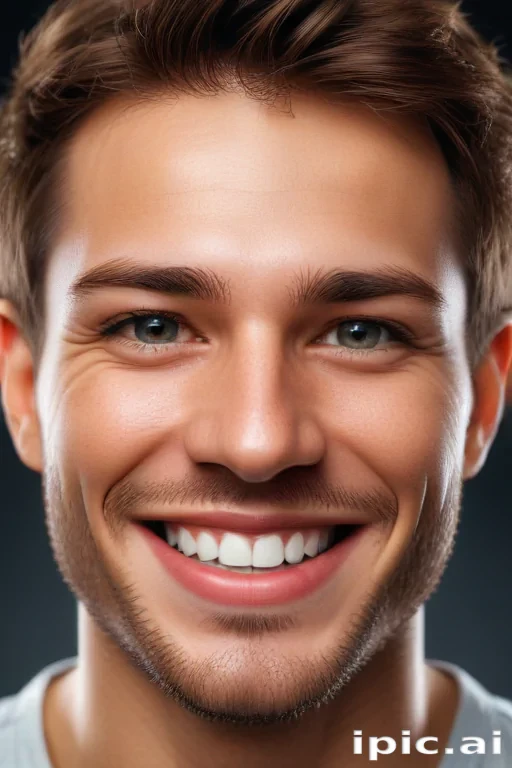 Radiant Young Man with a Bright Smile and Sparkling Blue Eyes