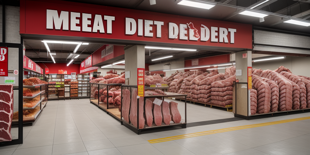 Inside a Meat Store Featuring Numerous Cuts of Fresh Meat Products