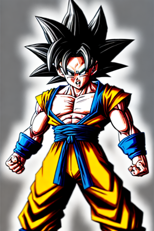 Dragon Ball Z Goku in Super Saiyan, the camera angle is on the right ...