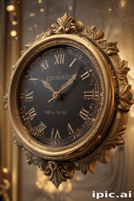 Elegant Vintage Clock with Intricate Design and Roman Numerals ...