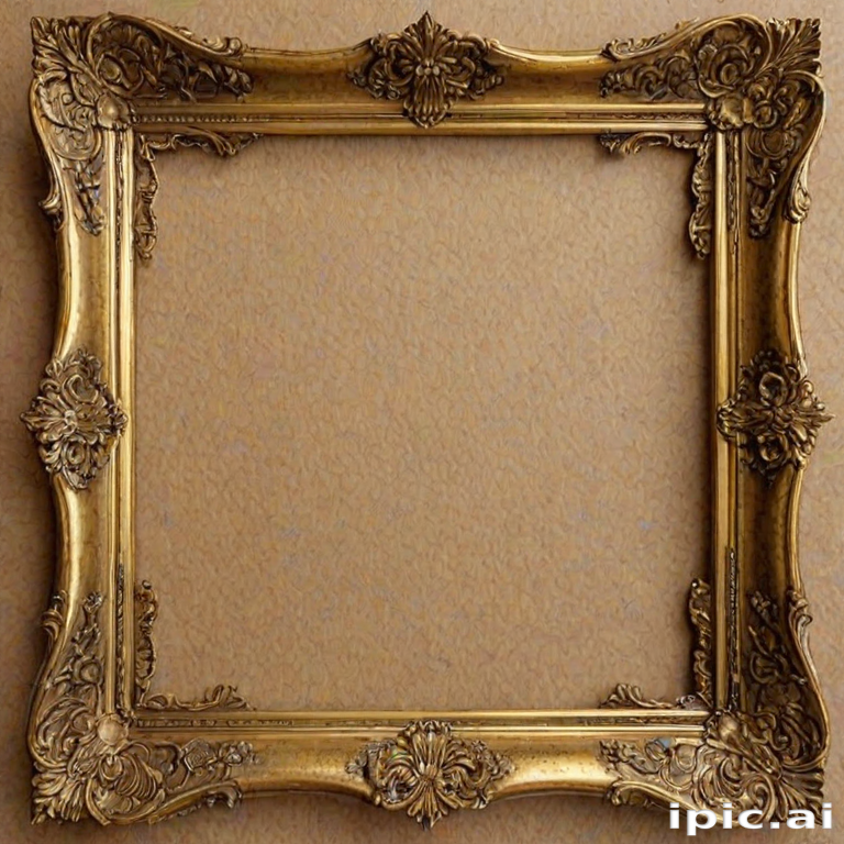 Ornate Golden Picture Frame Ready to Showcase a Beautiful Artwork