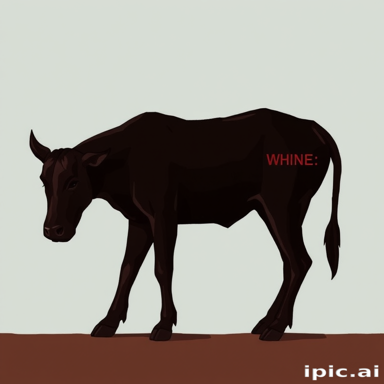 A Playful Representation of a Cow with the Word 'Whine' on Its Side
