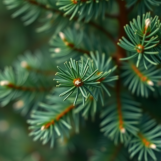 Close-Up View of Lush Green Pine Tree Needles in Natural Setting