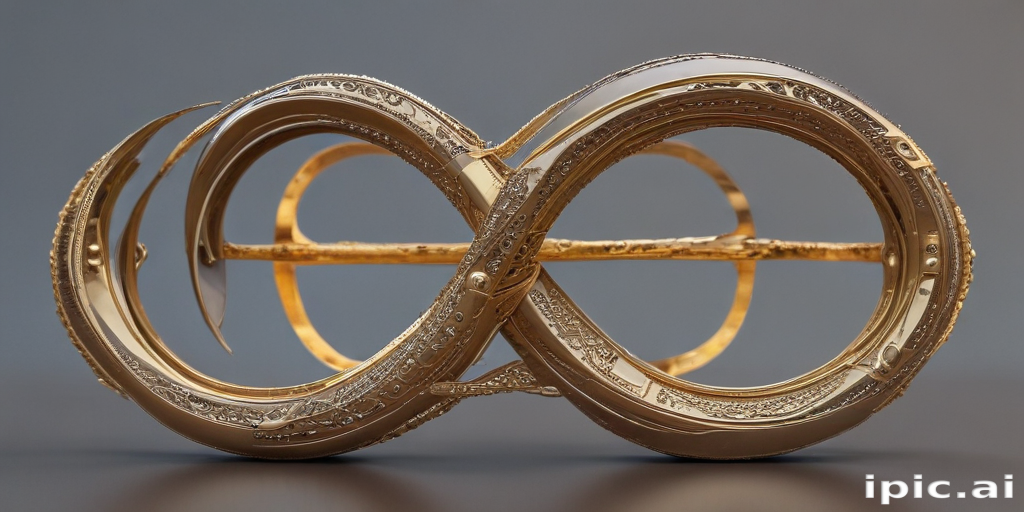 Intricately Crafted Golden Infinity Symbol with Elegant Decorative Patterns