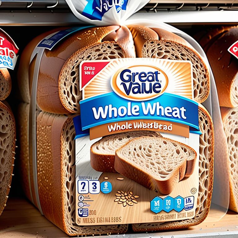 Great Value Whole Wheat Bread Packaged for Freshness and Quality Assurance