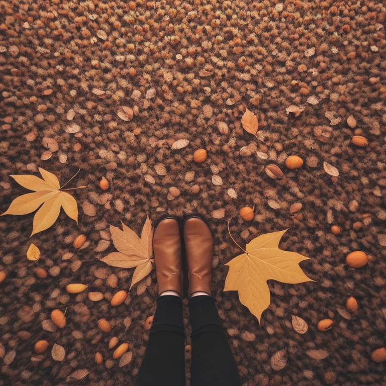 Autumn Leaves and Cozy Boots: A Serene Fall Moment Captured