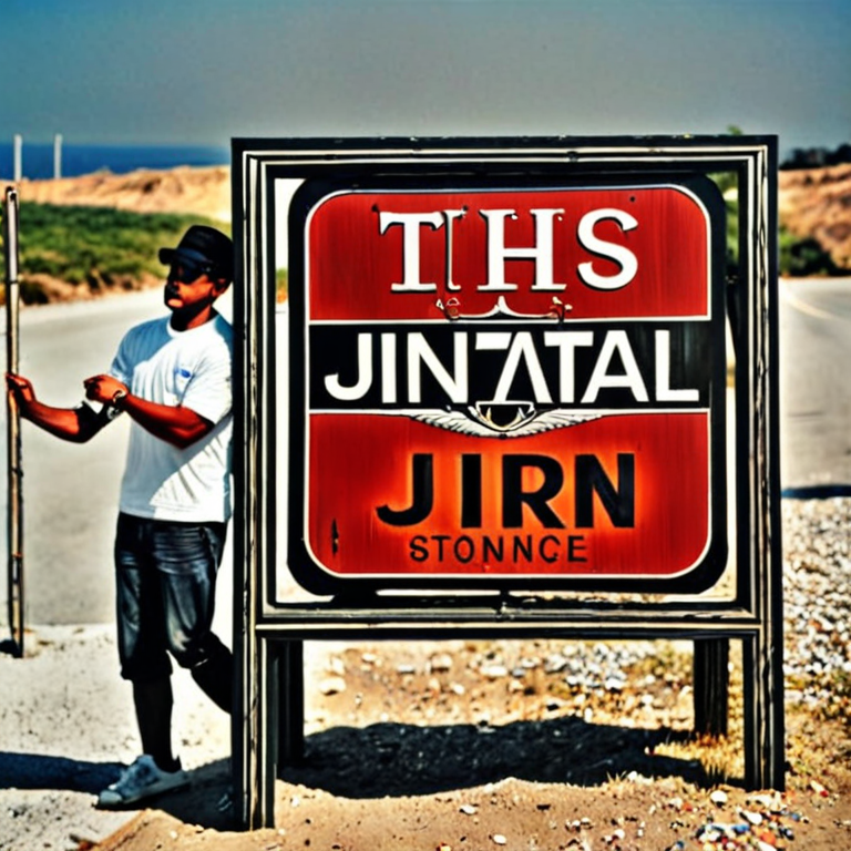 jintai is a name on a sign surreal art