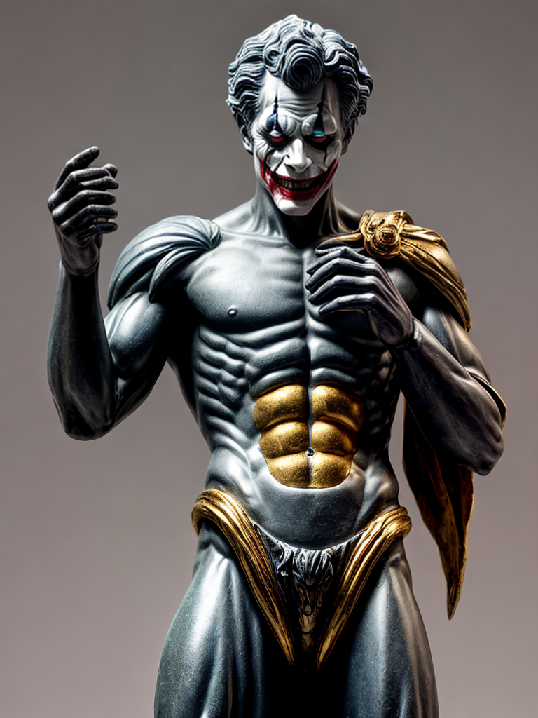 black marble ancient greek statue of a person with golden colored ...