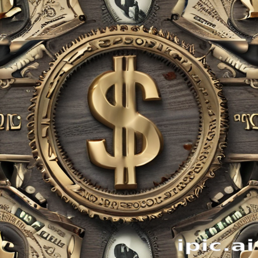 Intricate Design Featuring a Prominent Golden Dollar Sign on Wood