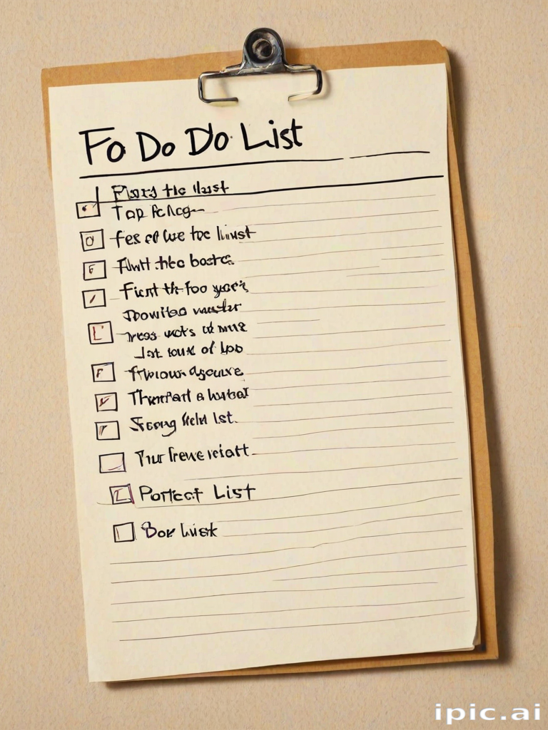 Organized To-Do List Featuring Tasks for Home and Personal Projects