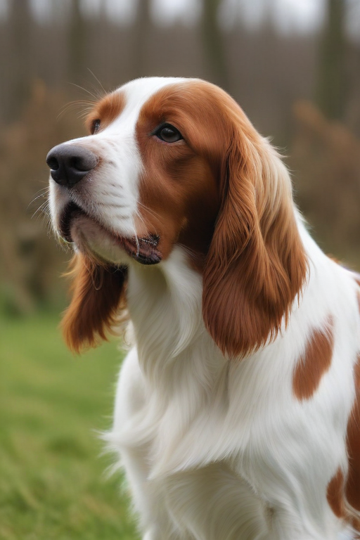 A Majestic Dog with Beautiful Fur Posing Calmly in Nature's Splendor.